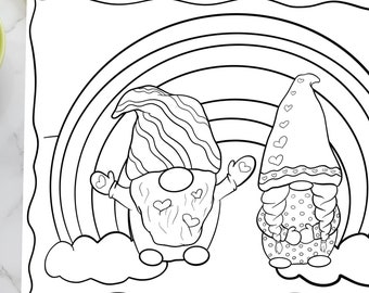 Valentine's Day Coloring Page | Valentine's Day Gnome Coloring | Kids ...