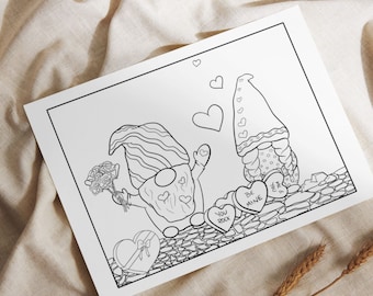 Valentine's Day Coloring Page | Valentine's Day Gnome Coloring | Kids ...