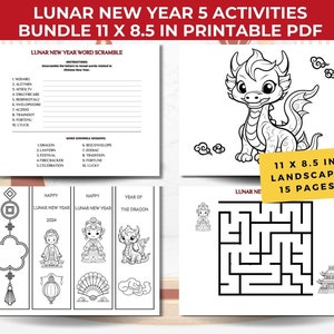 Celebrate Chinese Lunar New Year With Kids Activity Bundle: Coloring ...