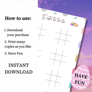 Fun Printable Easter Tic Tac Toe Game, Perfect for Kids, Adults, Easter ...