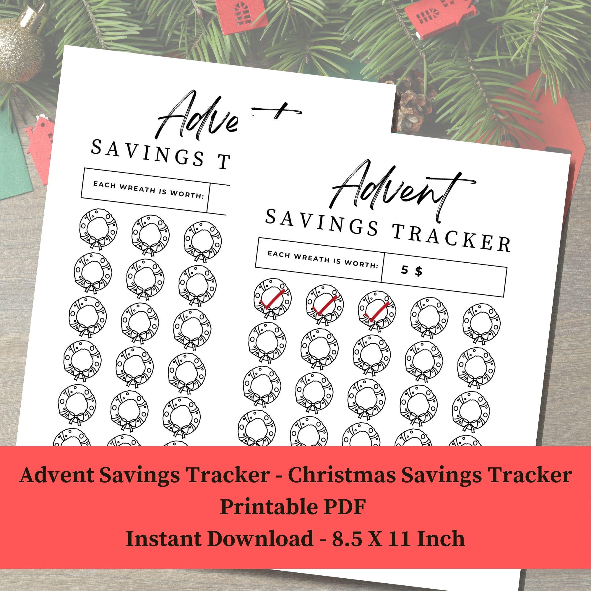 Advent Savings Tracker Printable PDF, Savings Goal Tracker, Money ...