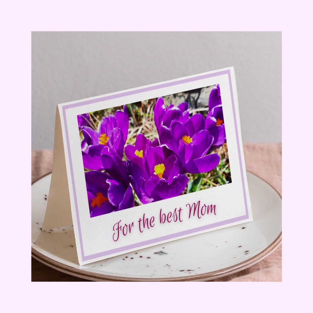 Mother's Day Flower Photo Card, Flower-designed Blank Folding Card for ...
