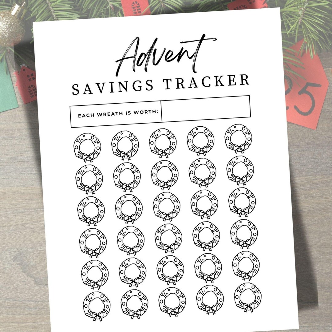 Advent Savings Tracker Printable PDF, Savings Goal Tracker, Money ...