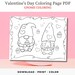 Valentine's Day Coloring Page | Valentine's Day Gnome Coloring ...