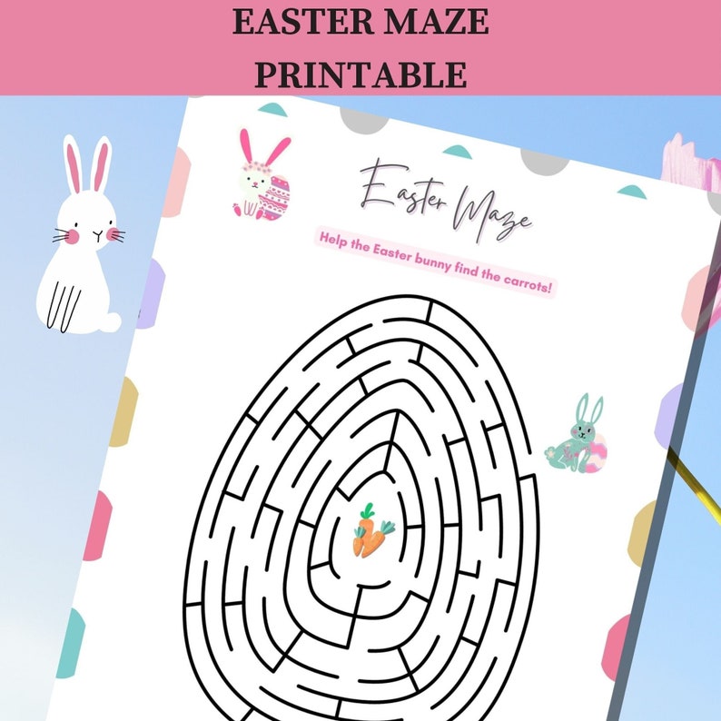 Printable Easter Bunny Maze – Family Activity, Classroom Game (PDF) - Etsy