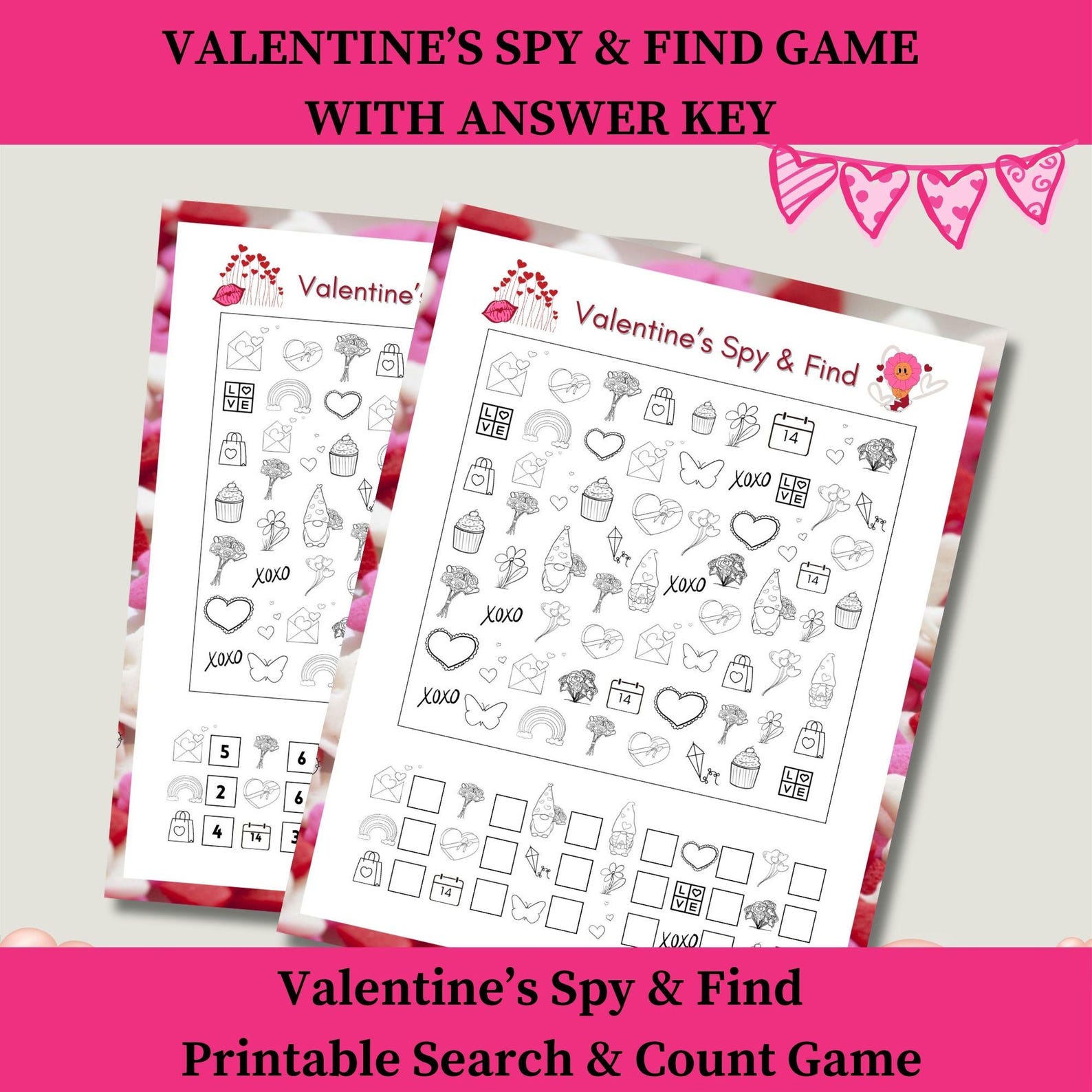 Valentine's Spy and Find Game – Printable Kids Activity (PDF) - Etsy