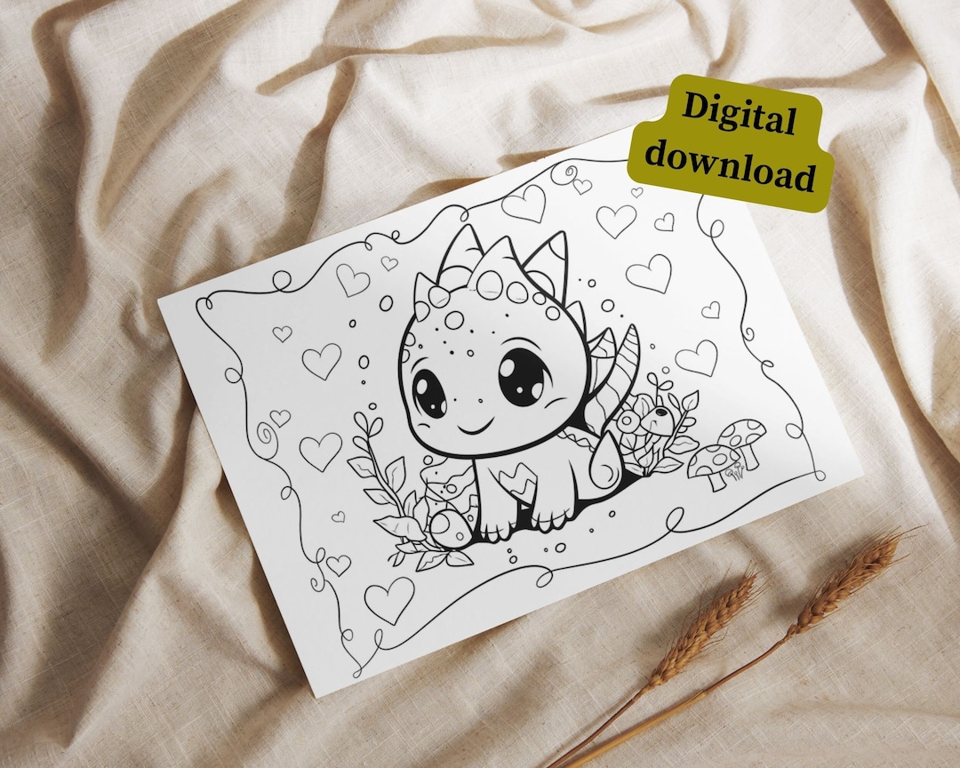 Baby Dinosaur Coloring Pages, Kids Printable Activity (PDF) - Etsy