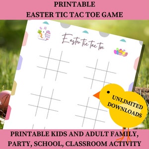 Fun Printable Easter Tic Tac Toe Game, Perfect for Kids, Adults, Easter ...