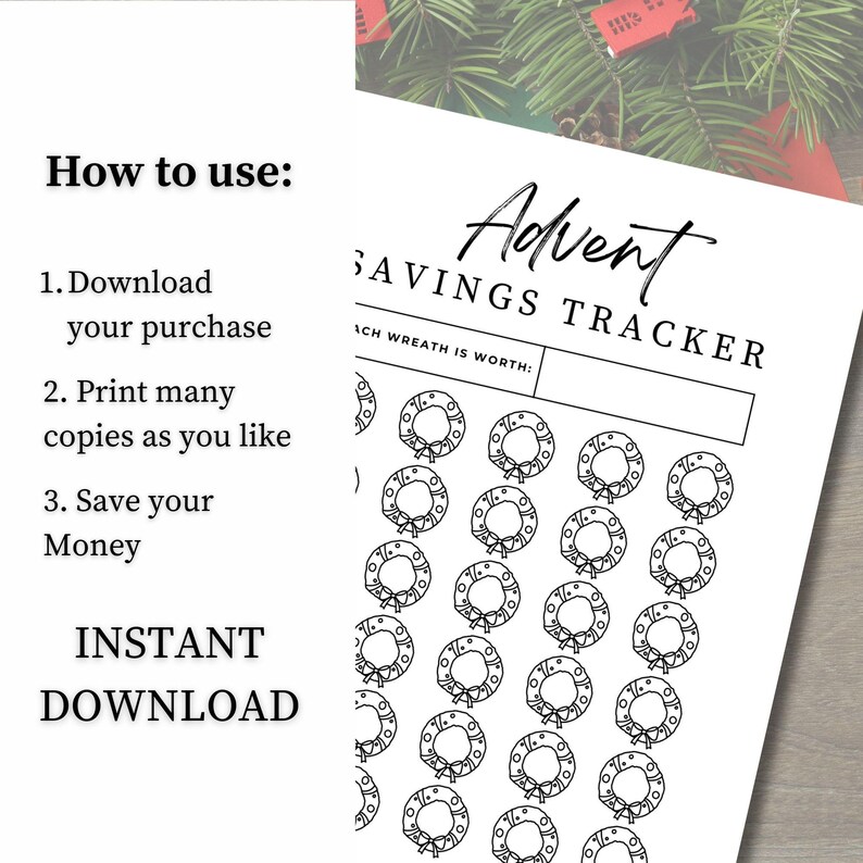 Advent Savings Tracker Printable PDF, Savings Goal Tracker, Money ...