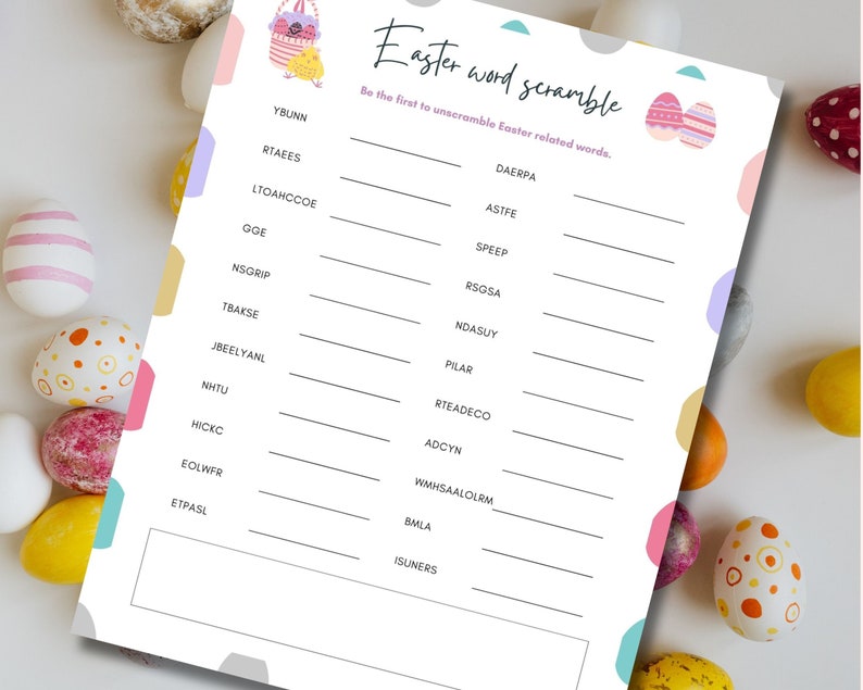 Easter Word Scramble Game, Family Fun (instant Download) - Etsy