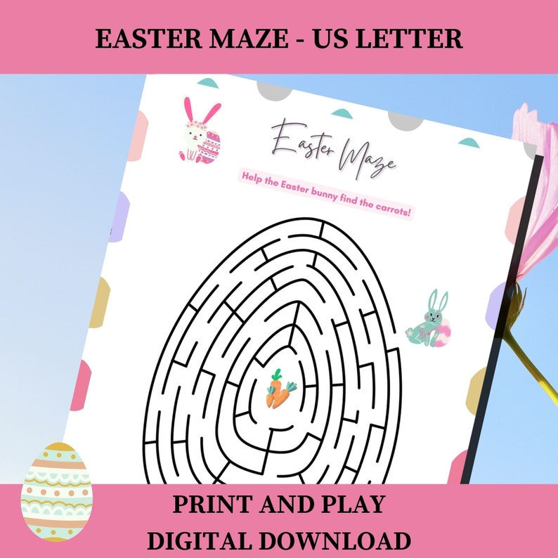 Printable Easter Bunny Maze – Family Activity, Classroom Game (PDF) - Etsy