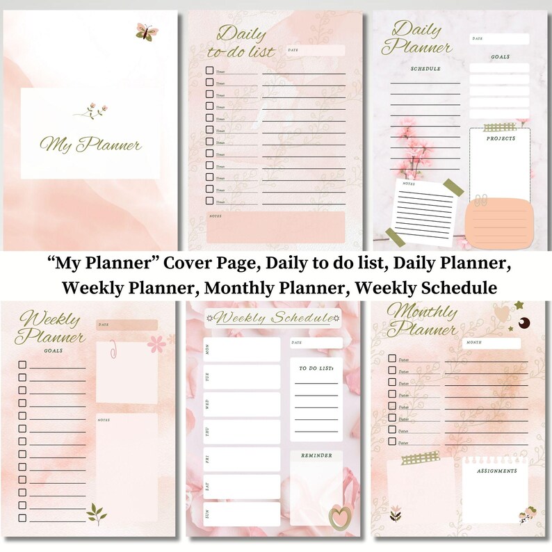 Boho Junk Journal Bundle Kit: Daily Weekly Monthly Planner To-do List ...