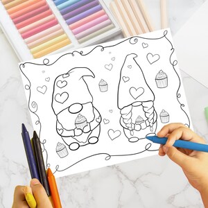 Valentine's Day Coloring Page | Valentine's Day Gnome Coloring ...