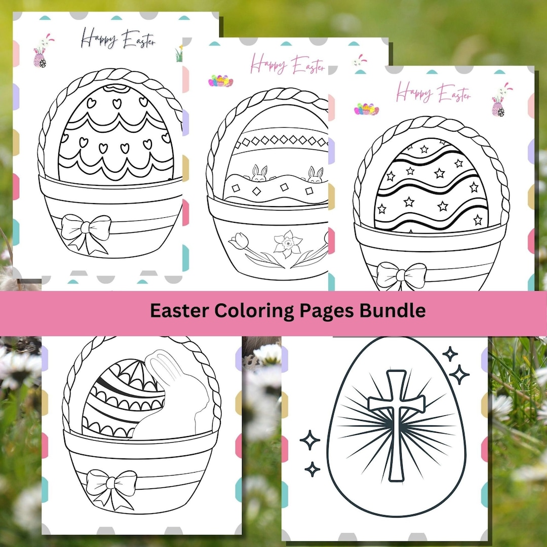Easter Coloring Pages: Kids Activity Printable Bundle (PDF) - Etsy