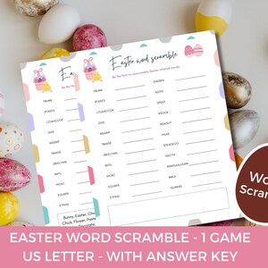 Easter Word Scramble Game, Family Fun (instant Download) - Etsy