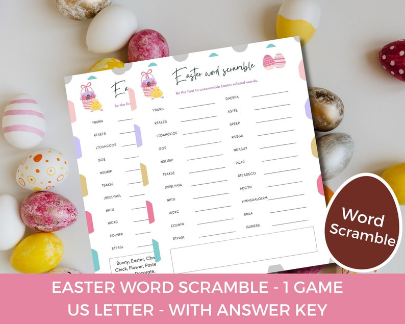 Easter Word Scramble Game, Fun for Kids and Families, Ideal for Easter ...