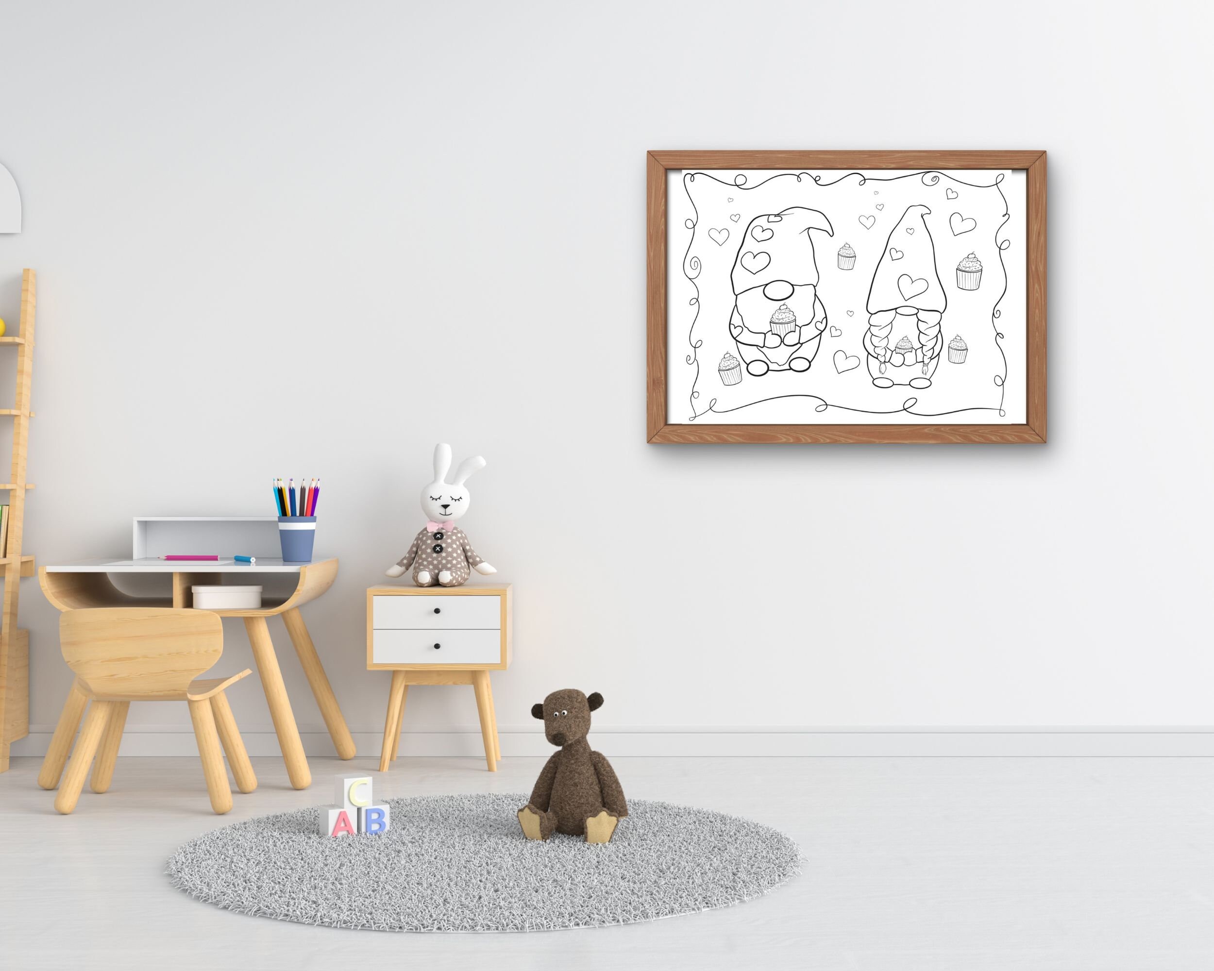 Valentine's Day Coloring Page | Valentine's Day Gnome Coloring ...