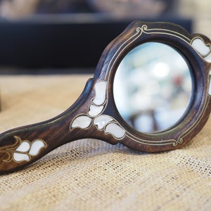 Handmade Hand Mirror , Wooden Hand Mirror , Vintage Wedding Gifts ...