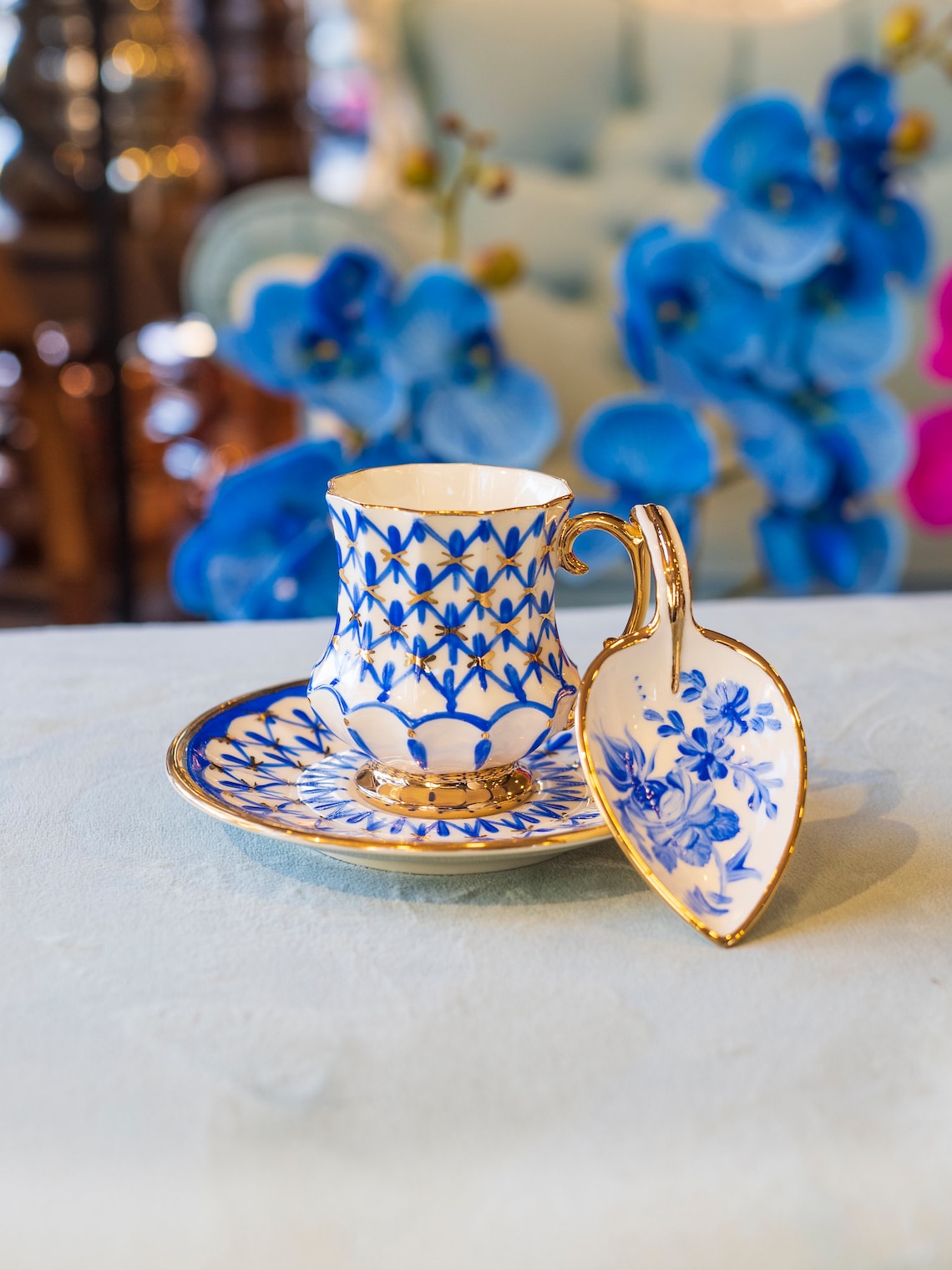Handcrafted Porcelain Tea-coffee Cups With Saucers, Porcelain Tea ...