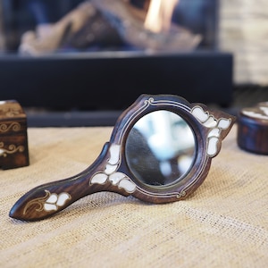 Handmade Hand Mirror , Wooden Hand Mirror , Vintage Wedding Gifts ...