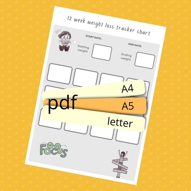 12 Week Weight Loss Tracker Chart - Etsy