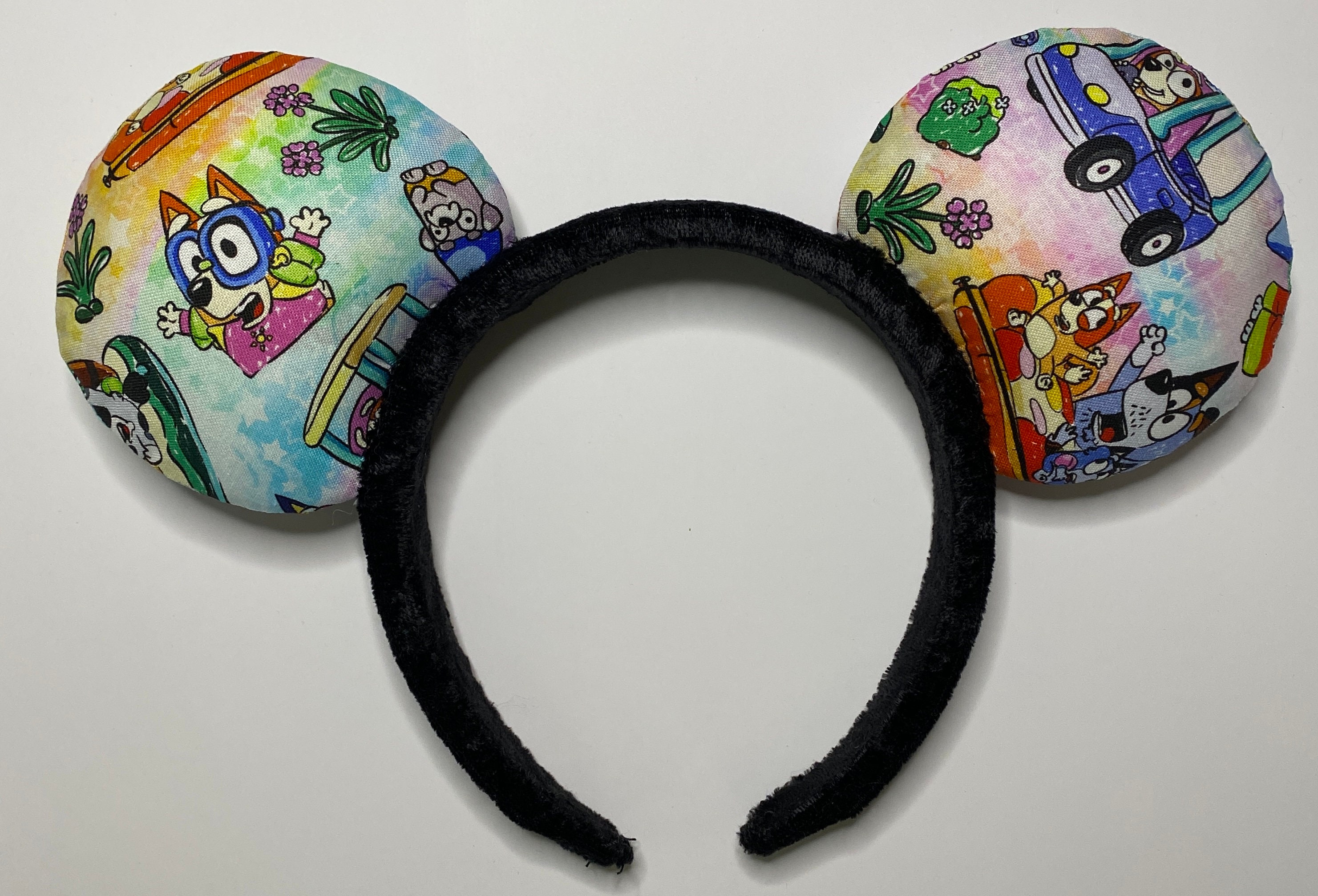 Colorful Bluey Cartoon Mouse Ears Headband With Bow Options - Etsy