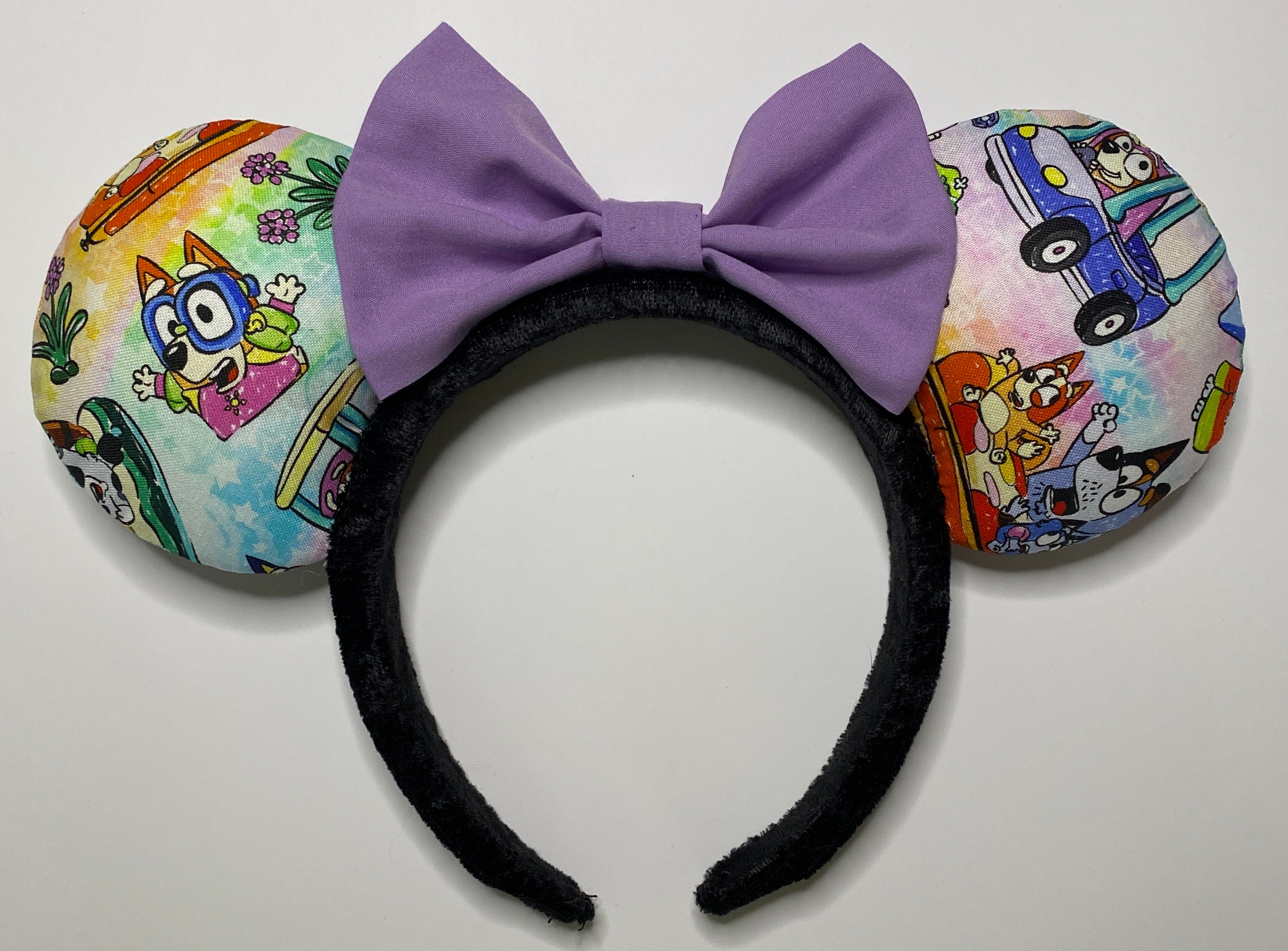 Colorful Bluey Cartoon Mouse Ears Headband With Bow Options - Etsy
