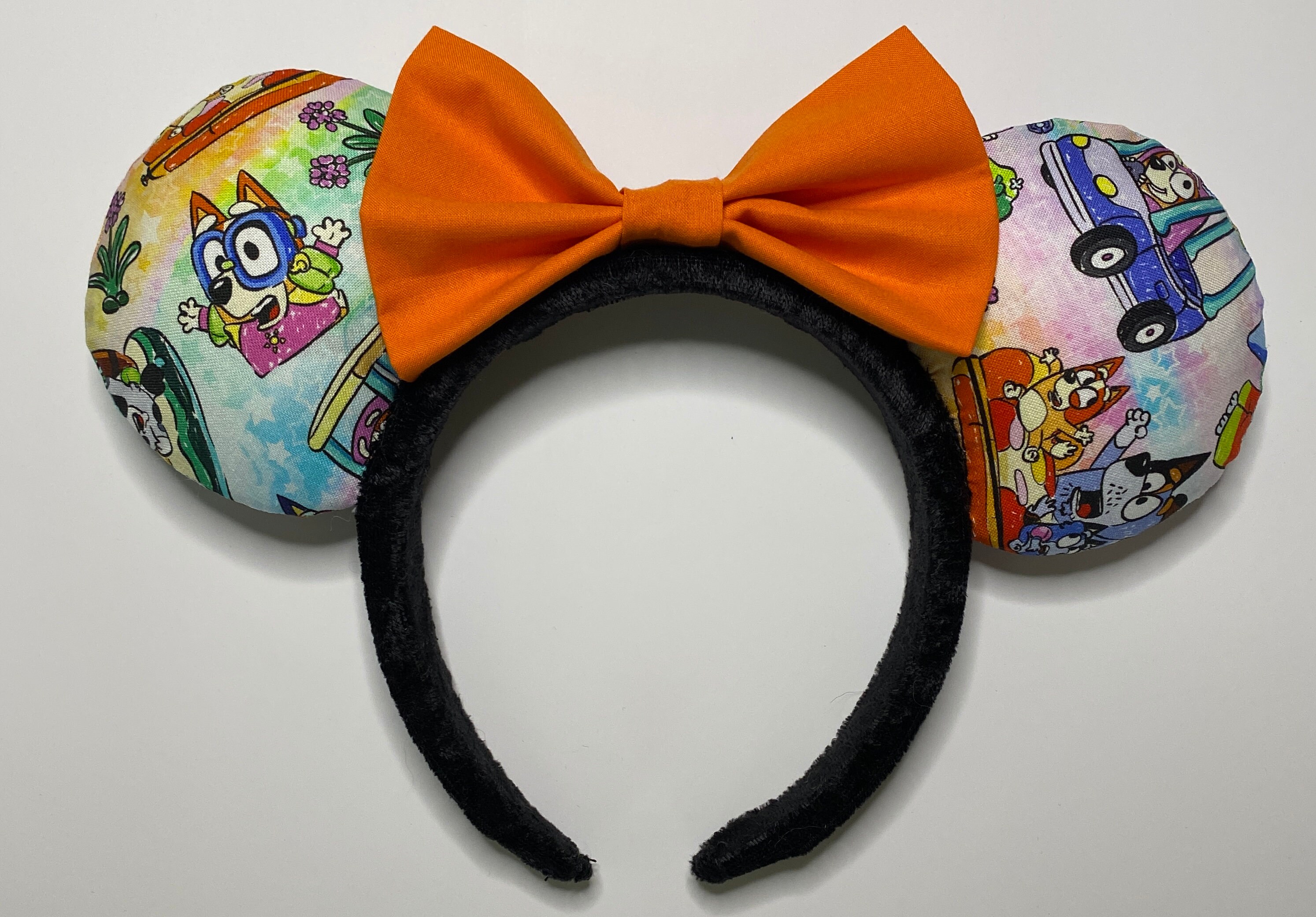 Colorful Bluey Cartoon Mouse Ears Headband With Bow Options - Etsy