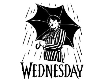 Wednesday Svg Umbrella - Etsy
