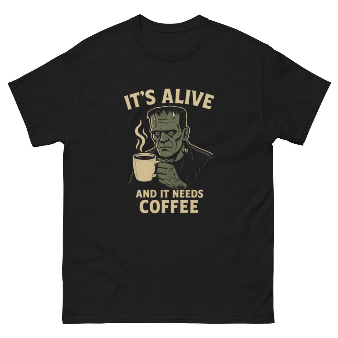 Frankenstein Coffee T-shirt: Funny Horror Movie Graphic Tee - Etsy