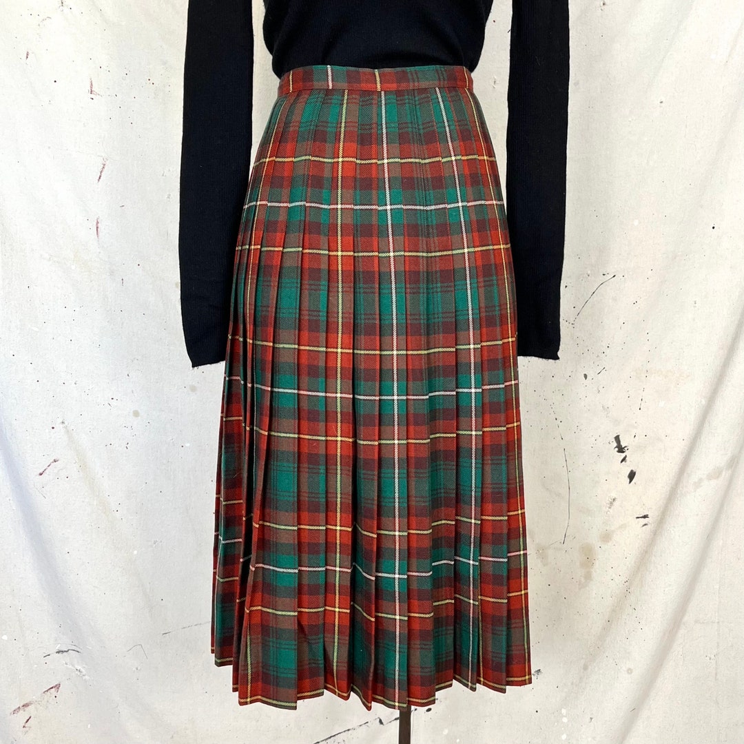 Vintage 70/80’s Ralph Lauren Plaid Pleated Skirt (S) - Etsy