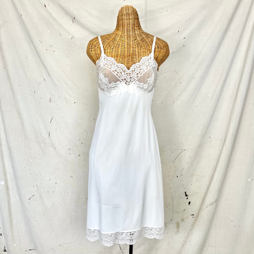 Vintage Lace Slip Dress M Etsy