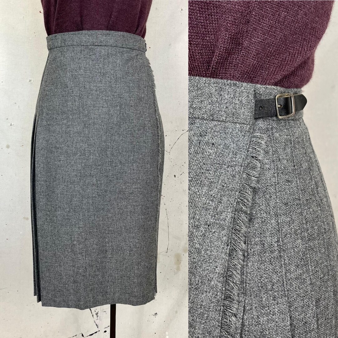 Vintage Scottish Wool Wrap Skirt (XS-S) - Etsy