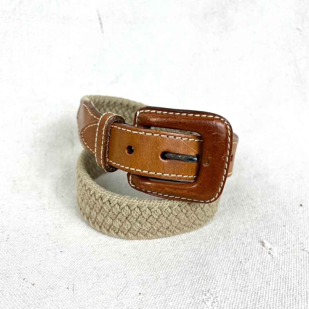 Vintage Leather and Jute Belt - Etsy