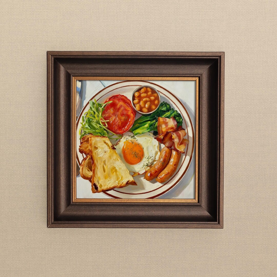 Small Food Oil Painting - Breakfast Food - Original Hand-painted ...