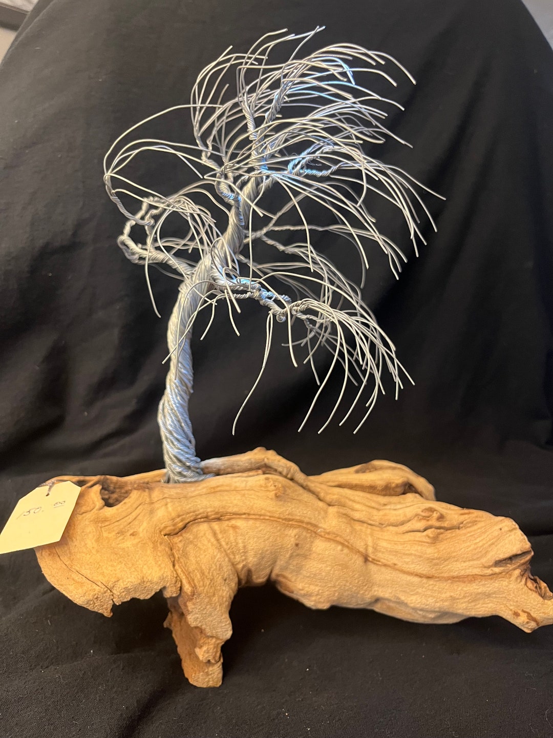 Windblown Wire Tree Sculpture Mounted on Sandblasted Driftwood - Etsy