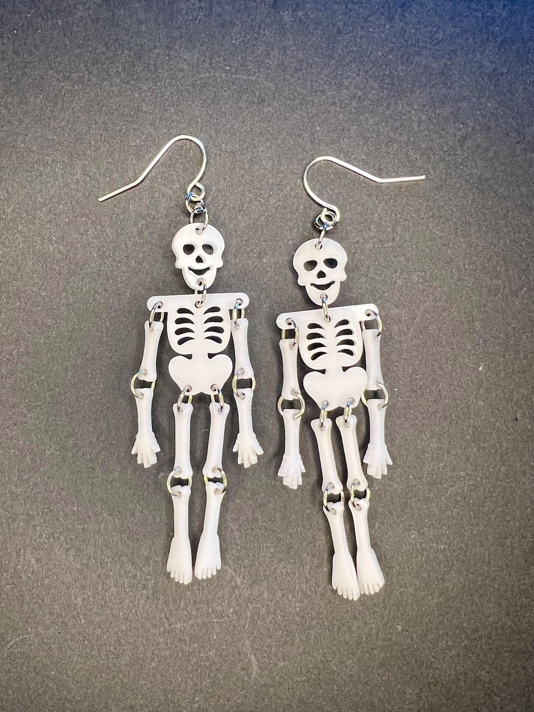 Skeleton Dangle Earrings / Skeleton Earrings / Halloween Jewelry ...