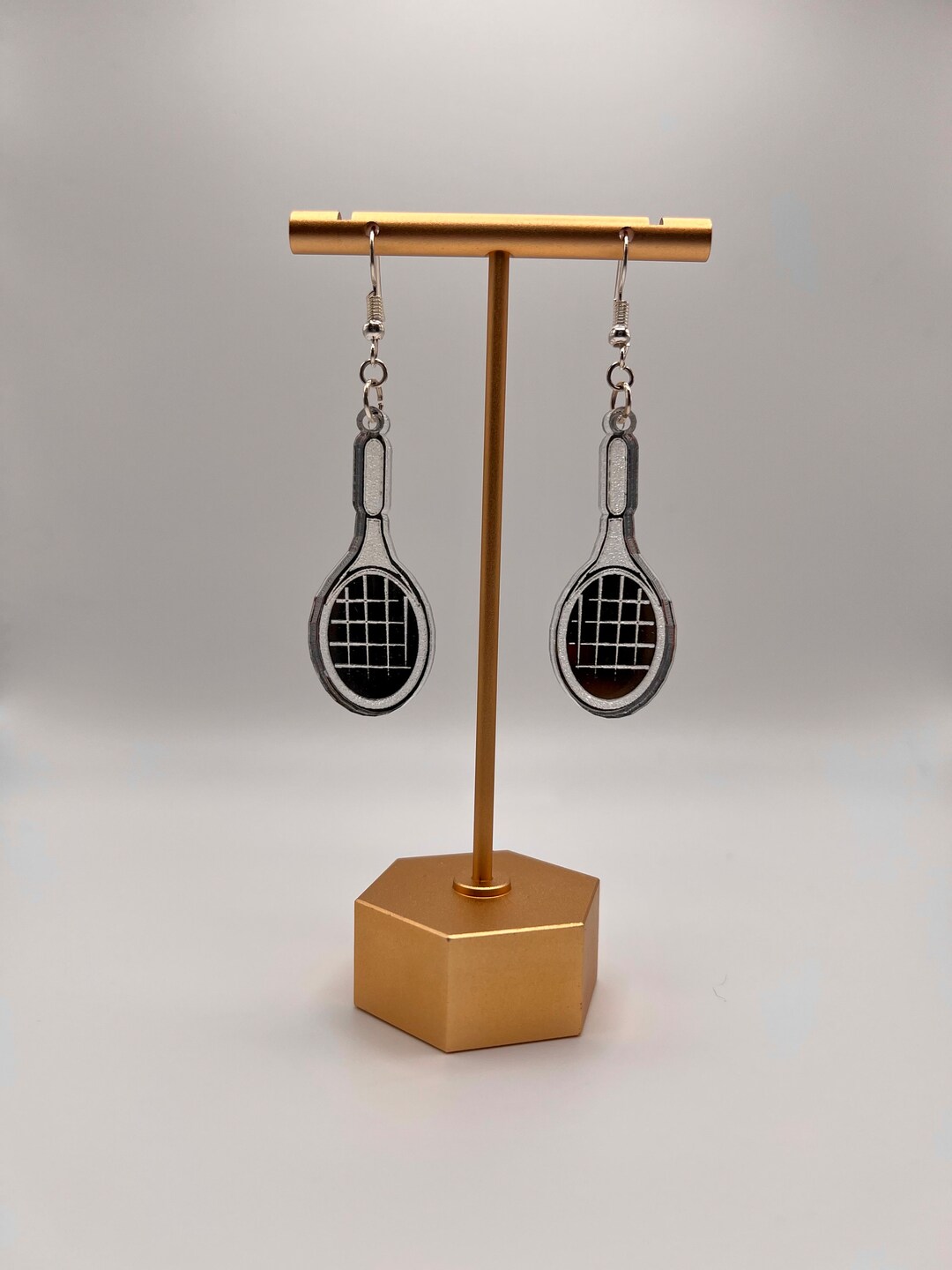 Tennis Earrings/tennis Racquets/laser Cut Earrings - Etsy