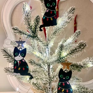 Christmas Cat Ornament/christmas Ornament/handmade Ornament/black Cat ...
