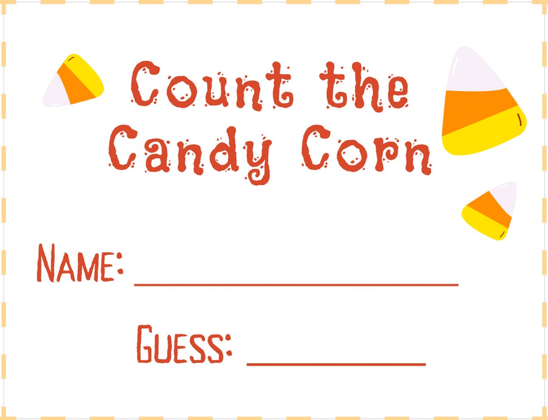 Count the Candy Corn Children's Halloween Game Halloween Party Game ...