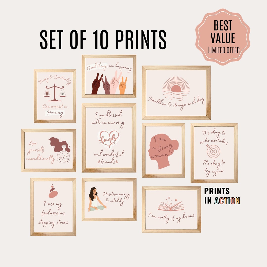 Boho 10 Positive Affirmation for Women Empowerment Self Esteem Self ...