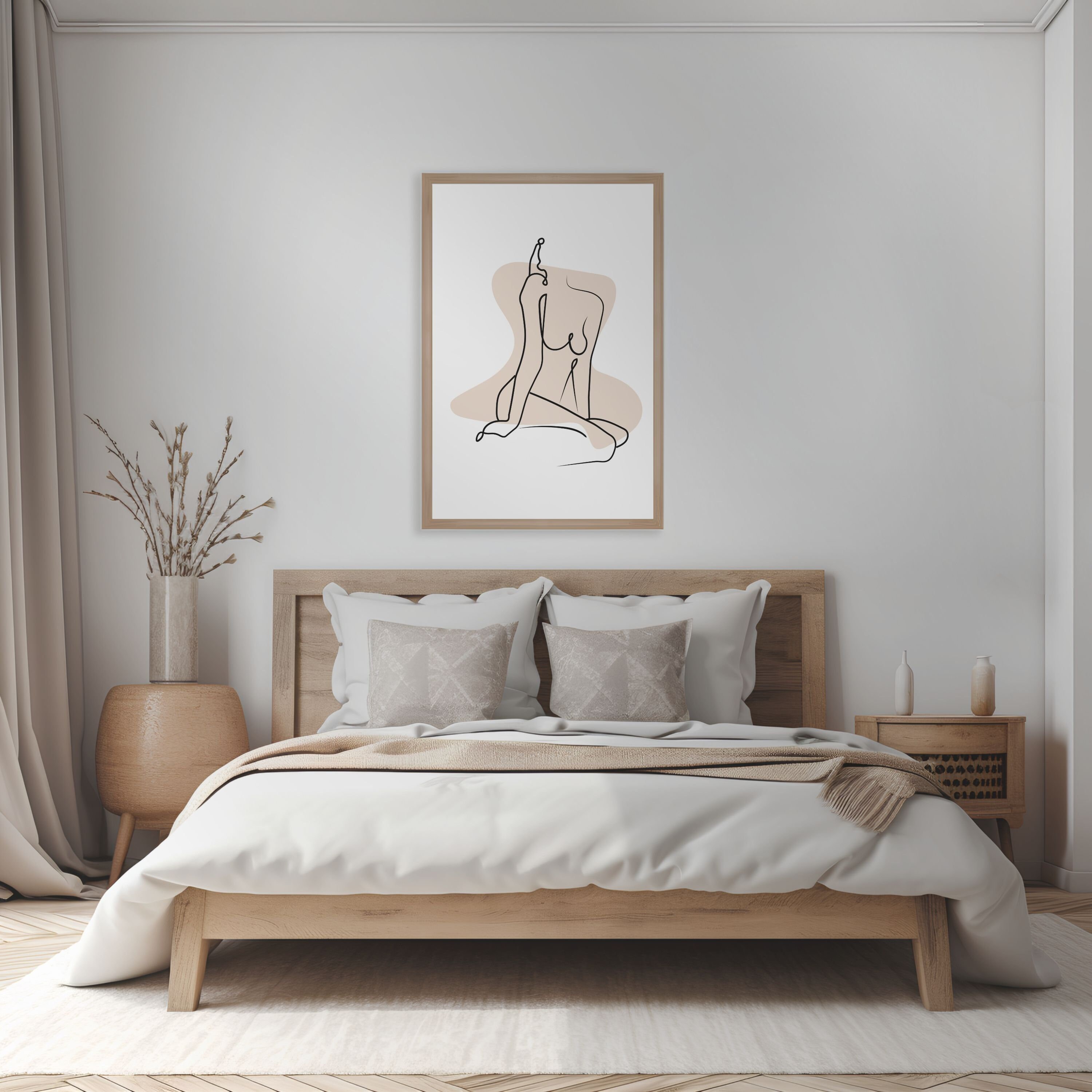 Neutral Female Figure Line Art Set of 3, Abstract Woman Line Art, Naked ...