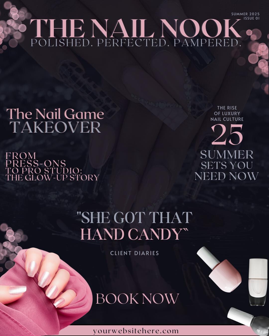 Luxury Nail Magazine Cover | Nail Salon Flyer | Nail Tech Promo ...