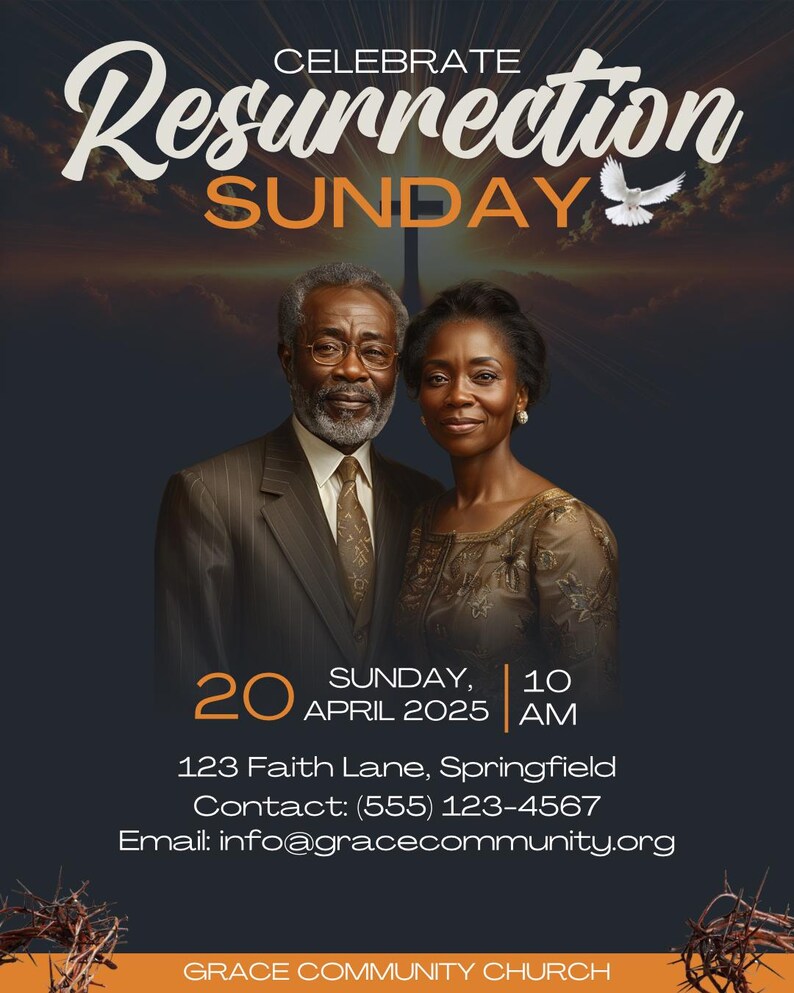 Resurrection Sunday Church Flyer, DIY Flyer, Easter Sunday , Easter ...