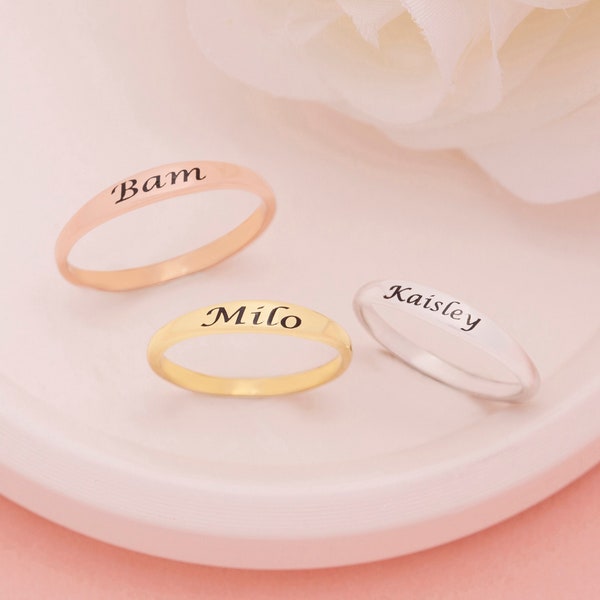 Stackable Name Rings - Etsy