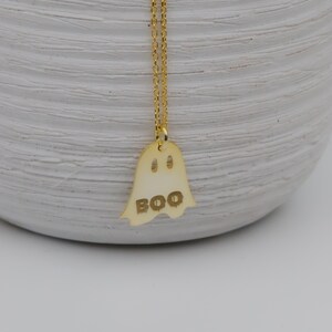Cute Ghost BOO Necklace, Ghost Necklace, Halloween Jewelry, Minimalist ...