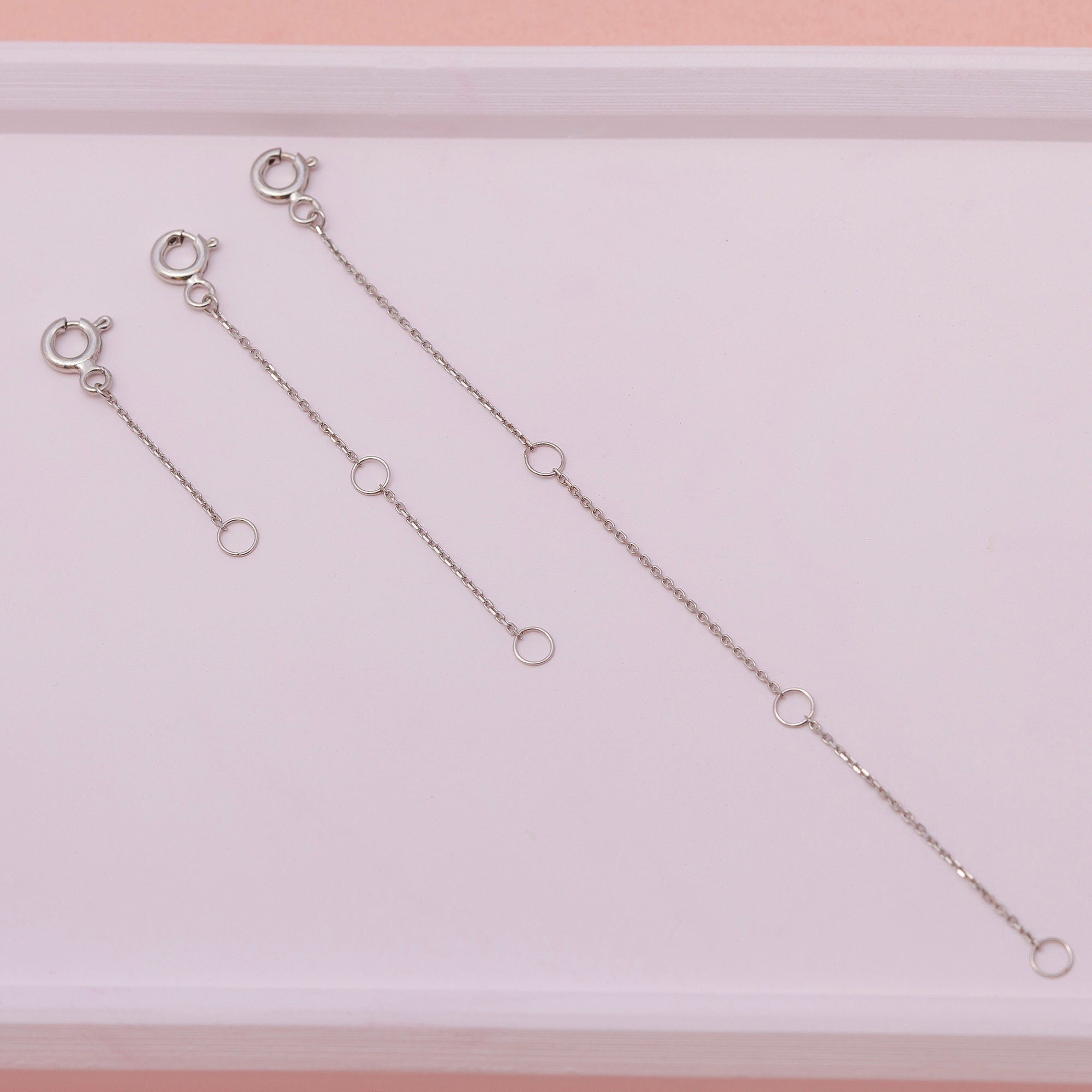 14K Gold Necklace or Bracelet Extender, Removal Gold Link, Adjustable ...