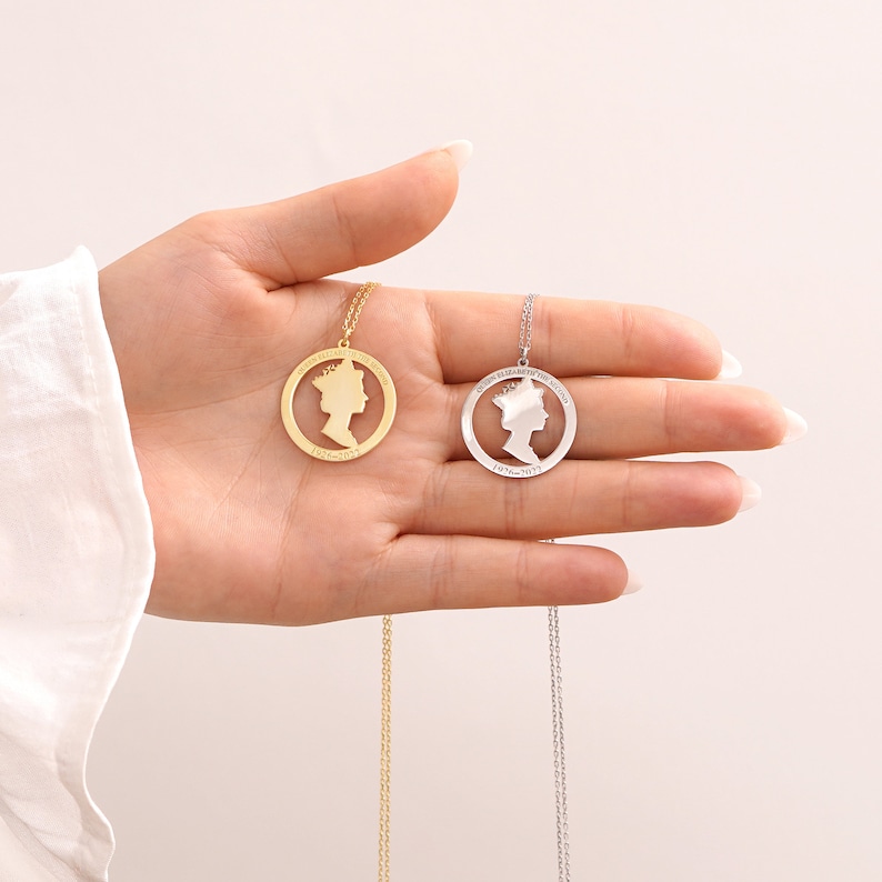 Elizabeth II Charm Necklace, Triple Locket Queen Elizabeth Necklace ...
