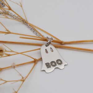 Cute Ghost BOO Necklace, Ghost Necklace, Halloween Jewelry, Minimalist ...