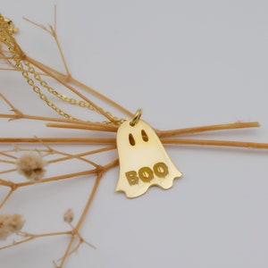Cute Ghost BOO Necklace, Ghost Necklace, Halloween Jewelry, Minimalist ...